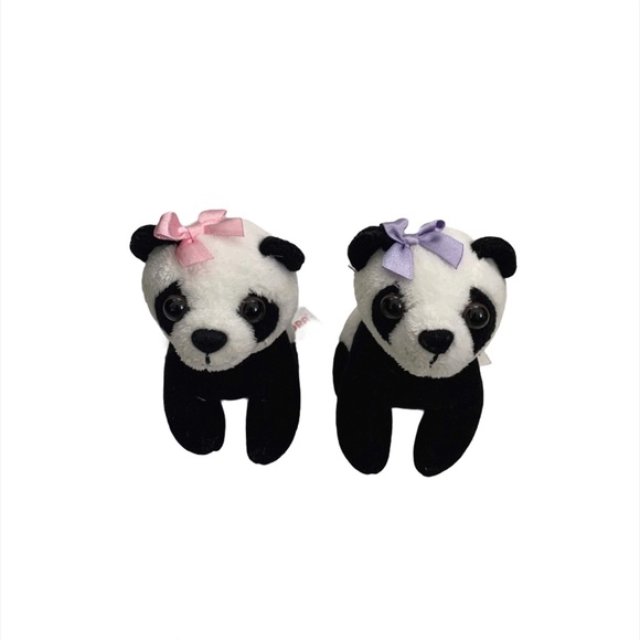 Aurora | Toys | Aurora Panda Stuffed Twins Pink Purple Bows 5 Set ...